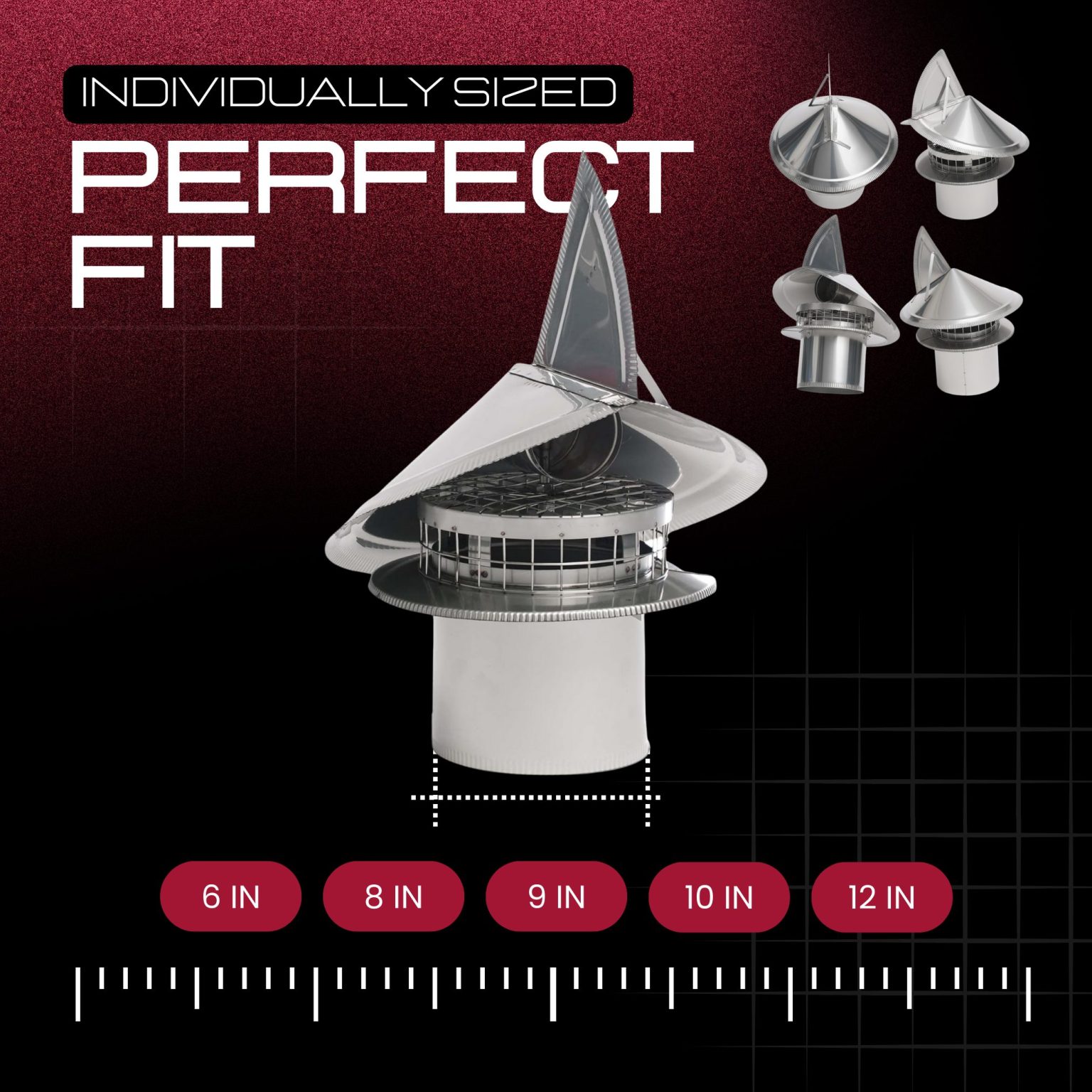 10 Wind Directional Non Air Cooled Chimney Cap - Premium Quality